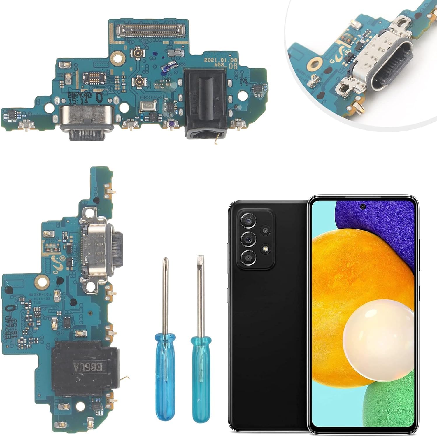 Amazon.com: Galaxy A52 5G USB Charging Port Flex Cable Replacement SM ...