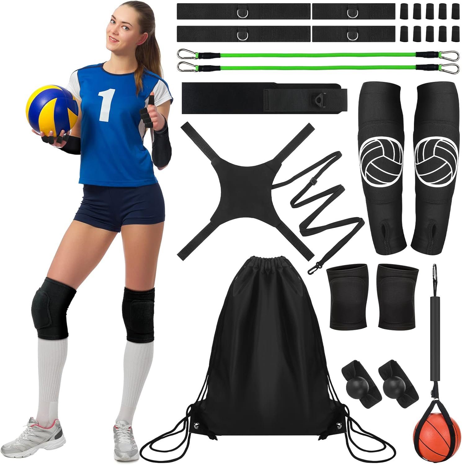Amazon.com : Glimin Volleyball Training Equipment Aid Solo Serve and ...
