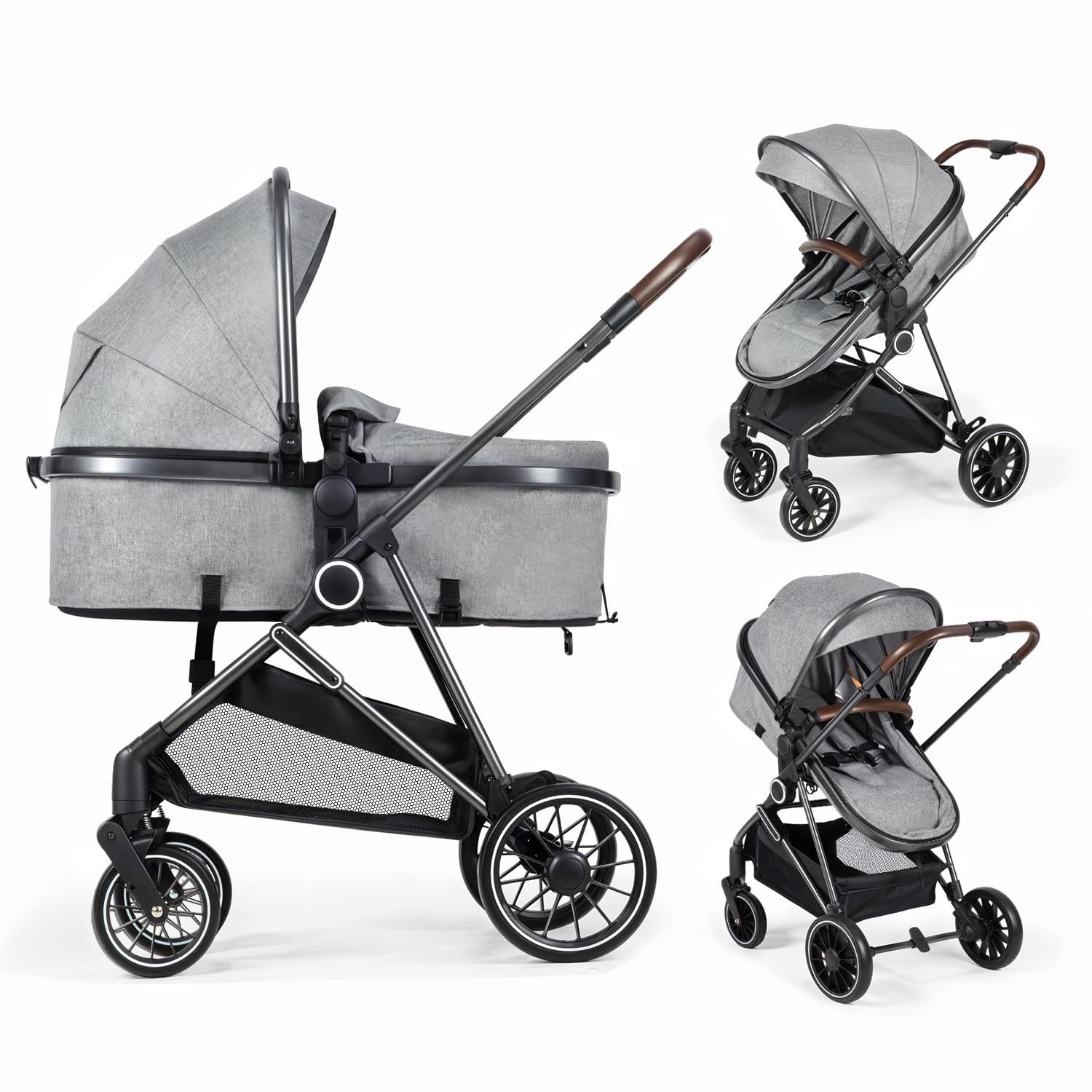 Amazon.com : 2-in-1 Baby Stroller with Bassinet Mode - Folding Infant ...
