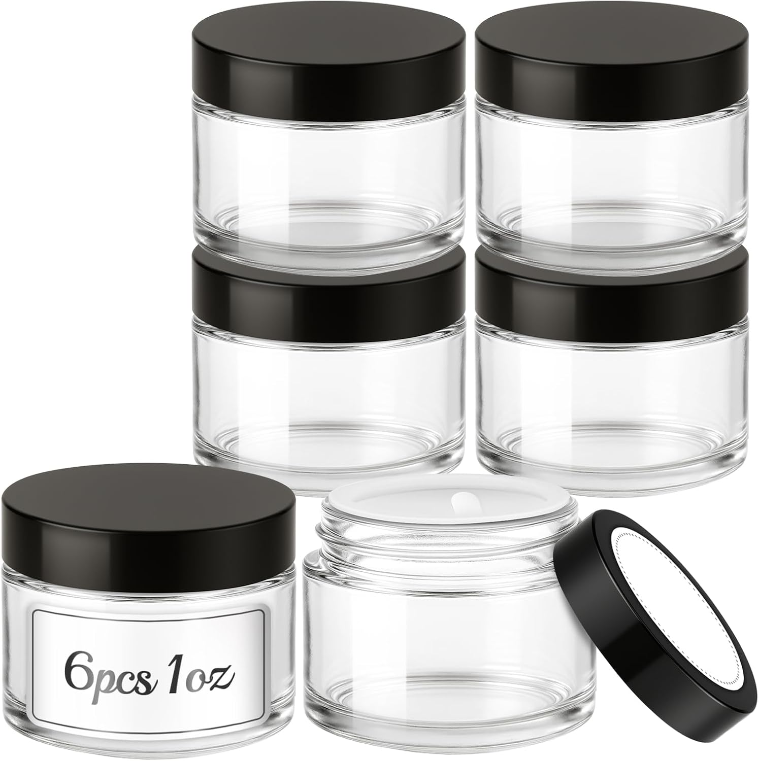 Amazon.com: Bumobum 6 Pack 1oz Small Glass Jars with Lids, Refillable ...