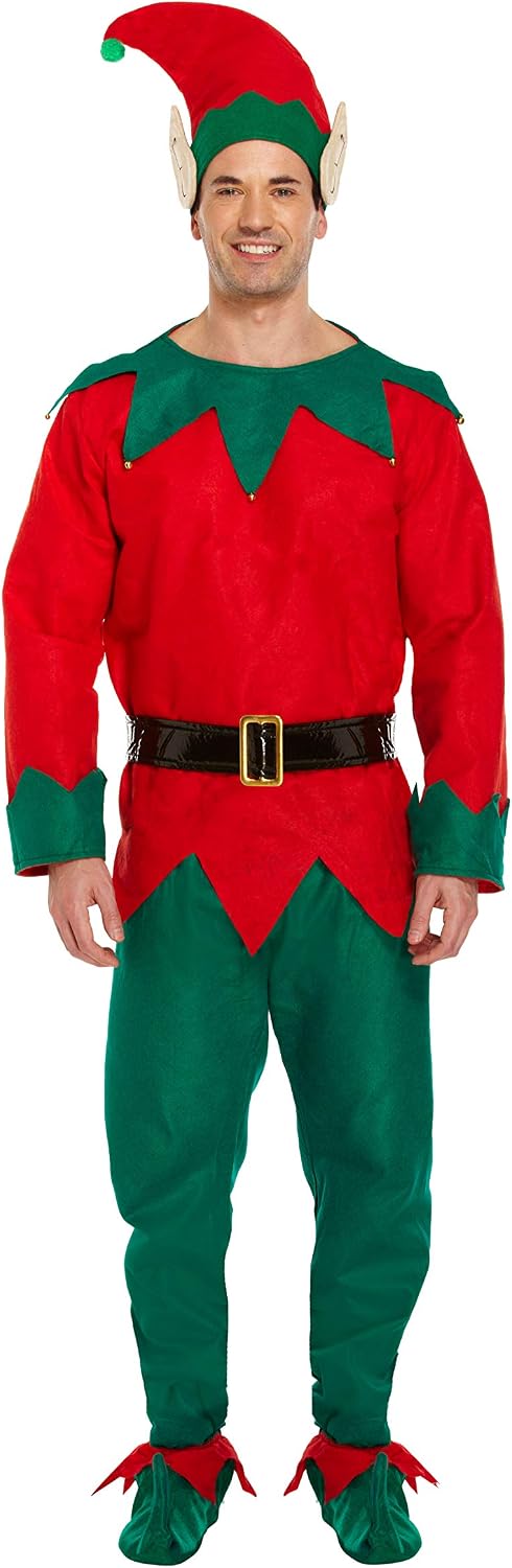 Adultes Elf Costume de déguisement de Noël - One Size : Amazon.fr: Mode