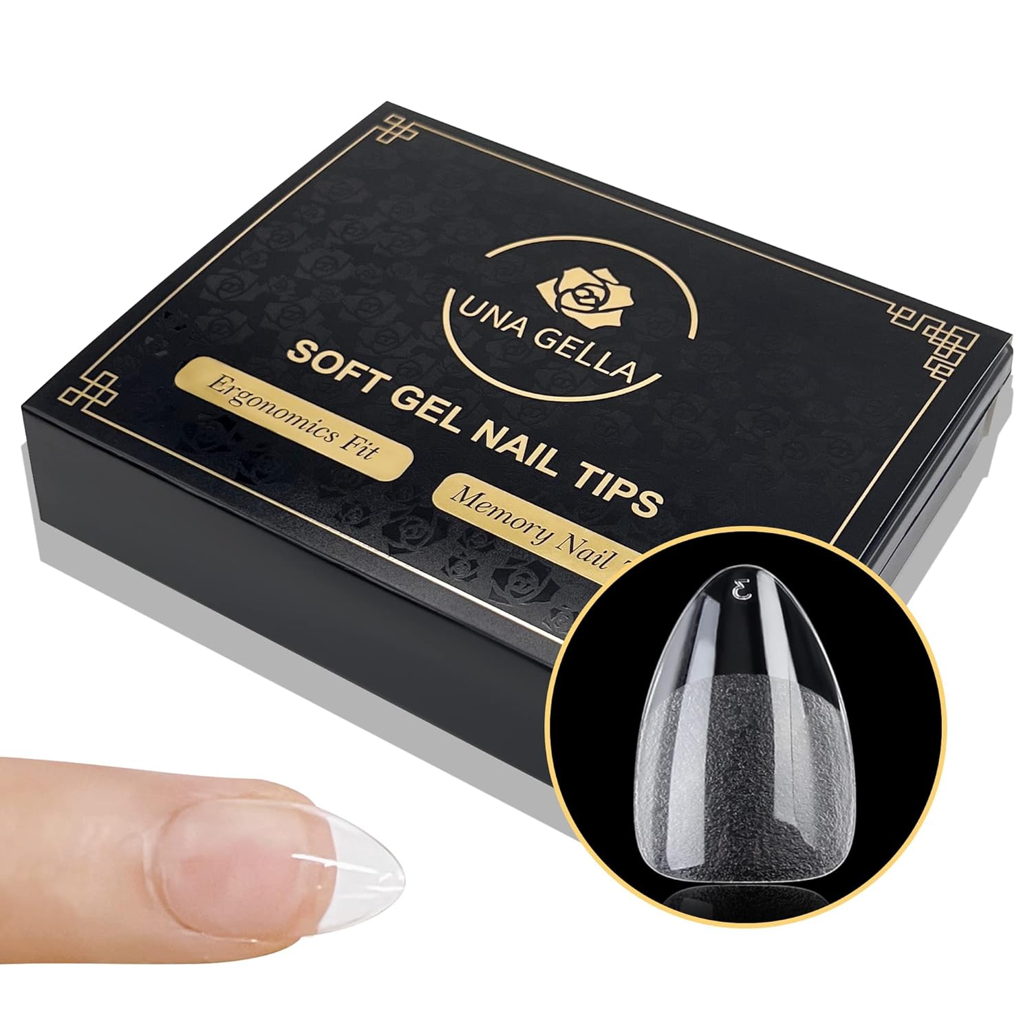 Amazon.com: UNA GELLA Soft Short Gel Nails Tips Pre-file, 240, Full ...