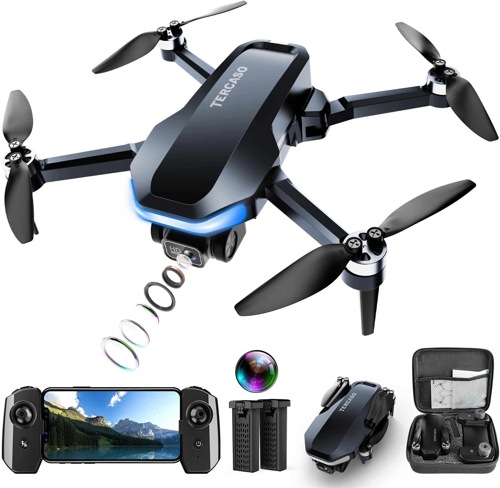 Amazon.com: le-idea Drone with Camera 4K Brushless Motor 2 Cameras ...