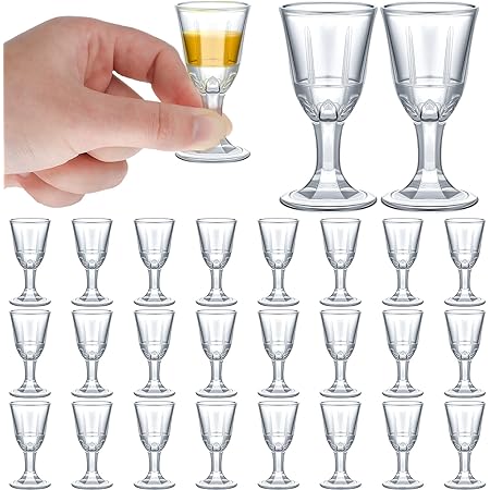Amazon.com | REATR 0.4oz 10ml Unique Mini Wine Shot Glasses Set of 6 ...
