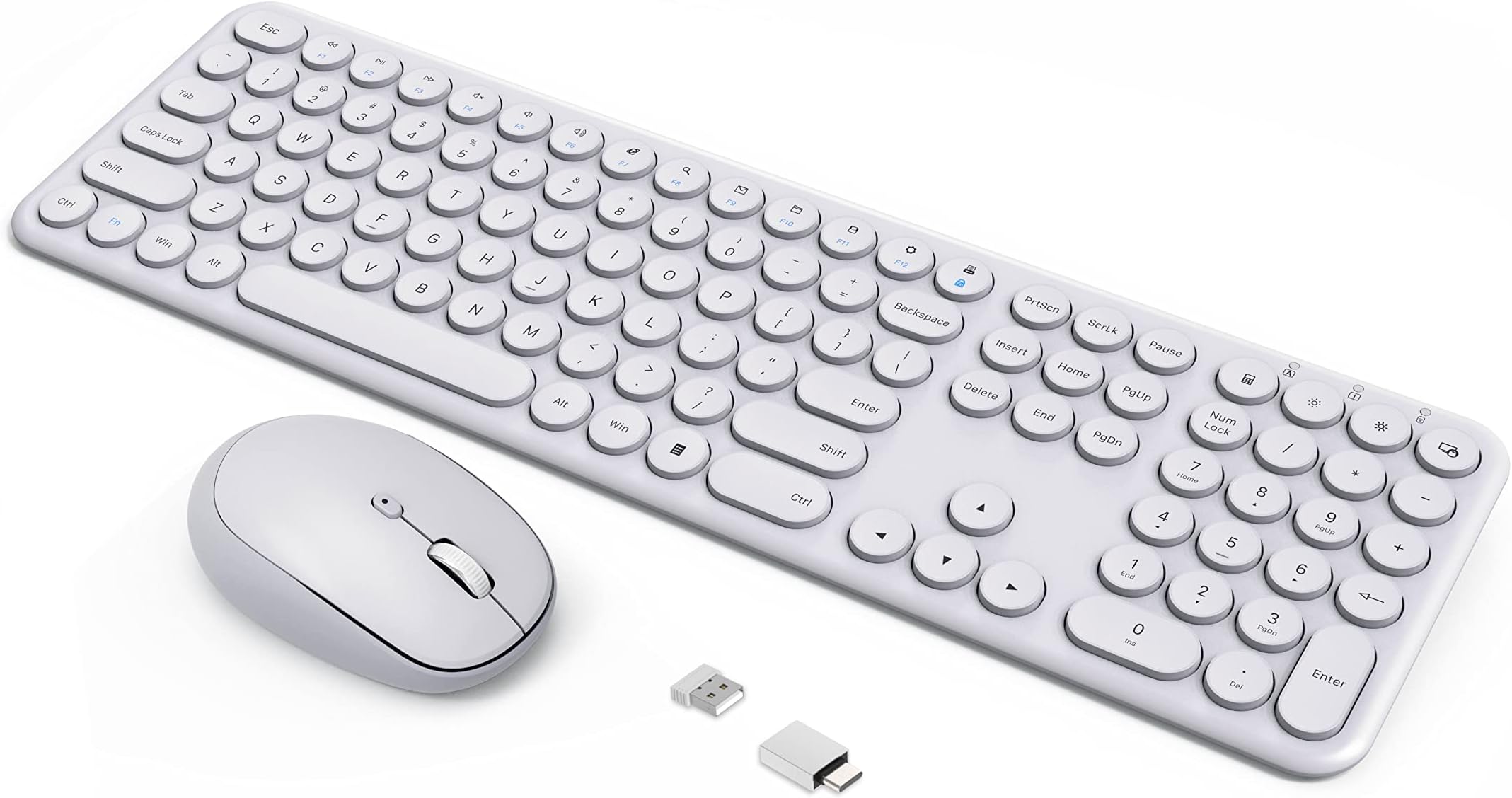 Amazon.com: Wireless Keyboard Mouse Combo - 2.4Ghz Aesthetic Quiet ...