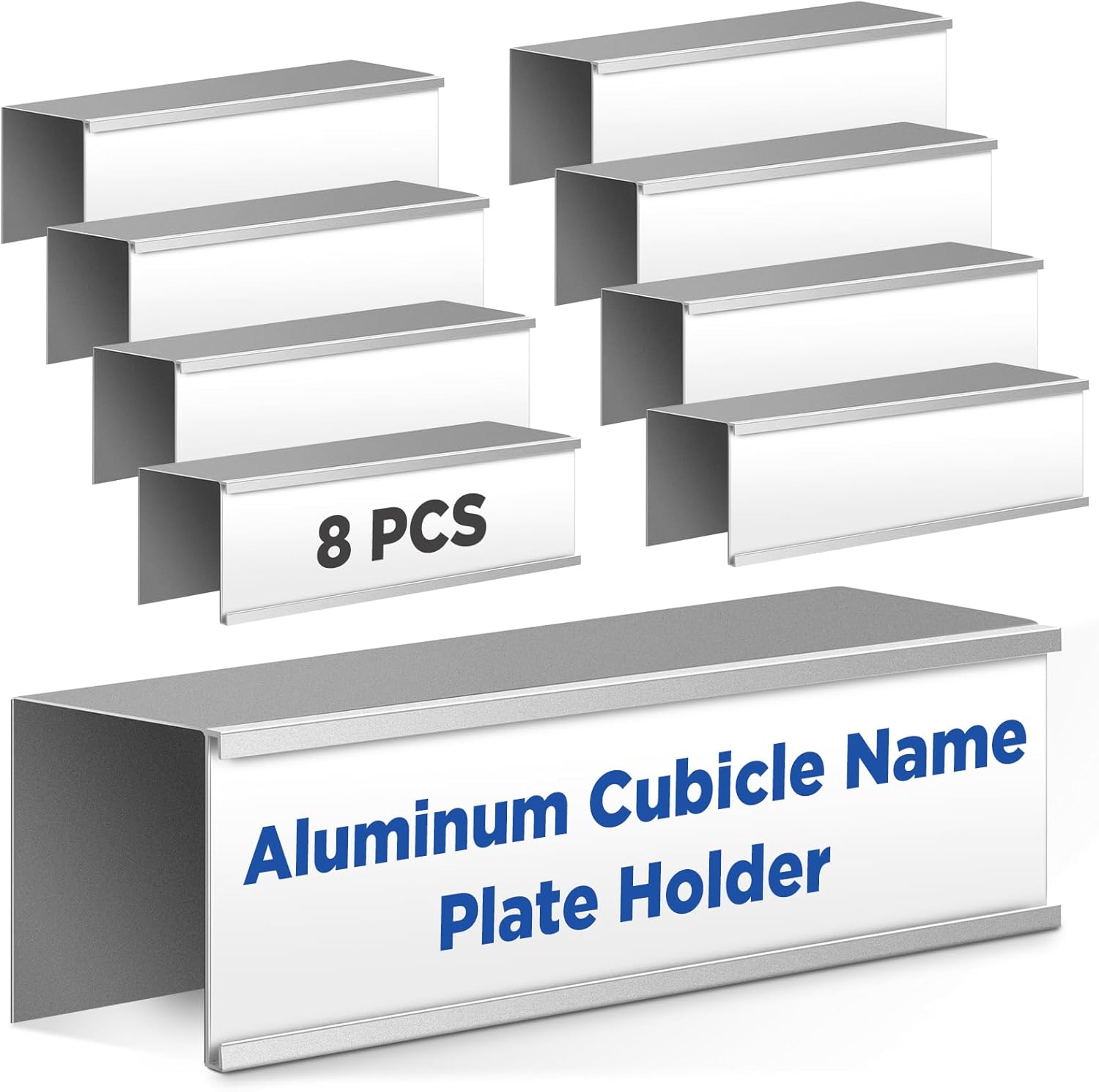 Amazon.com: Yaocom 8 Pcs Silver Aluminum Cubicle Name Plate Holders 8 x ...