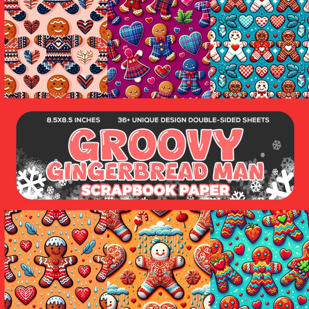 Groovy Gingerbread Man Scrapbook Paper: 36 Vibrant Decorative Sheets ...