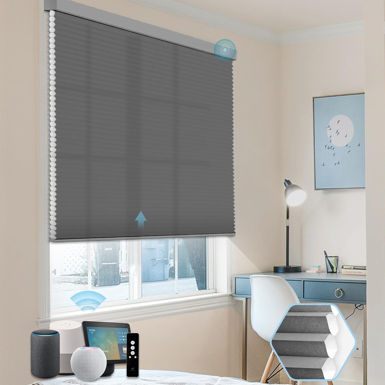 Amazon.com: SmartWings Motorized Cellular Shades,Light Filtering ...