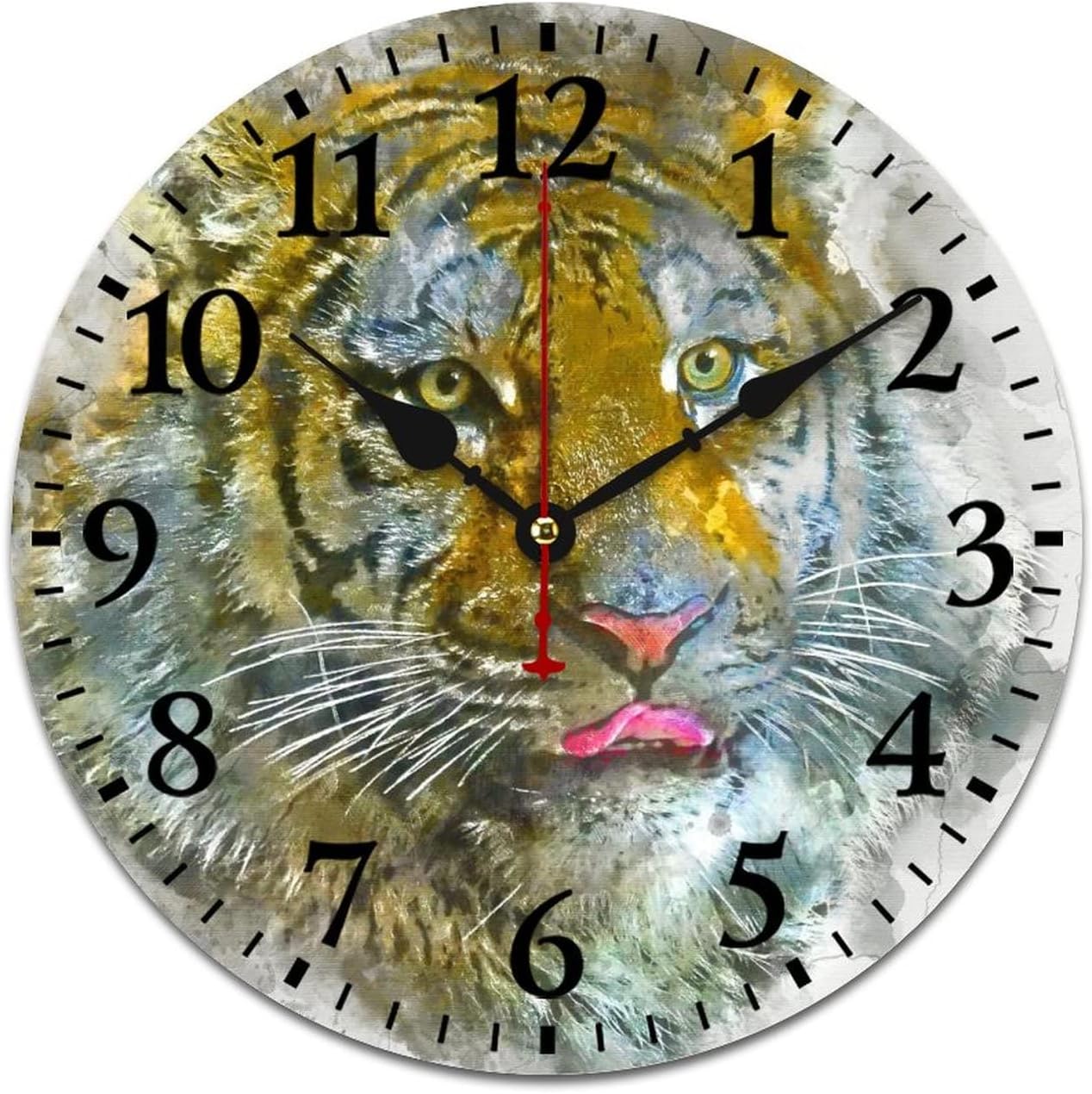 Amazon.com: HighonHi Clock Bengal Tiger Face Round Decorative Clock ...