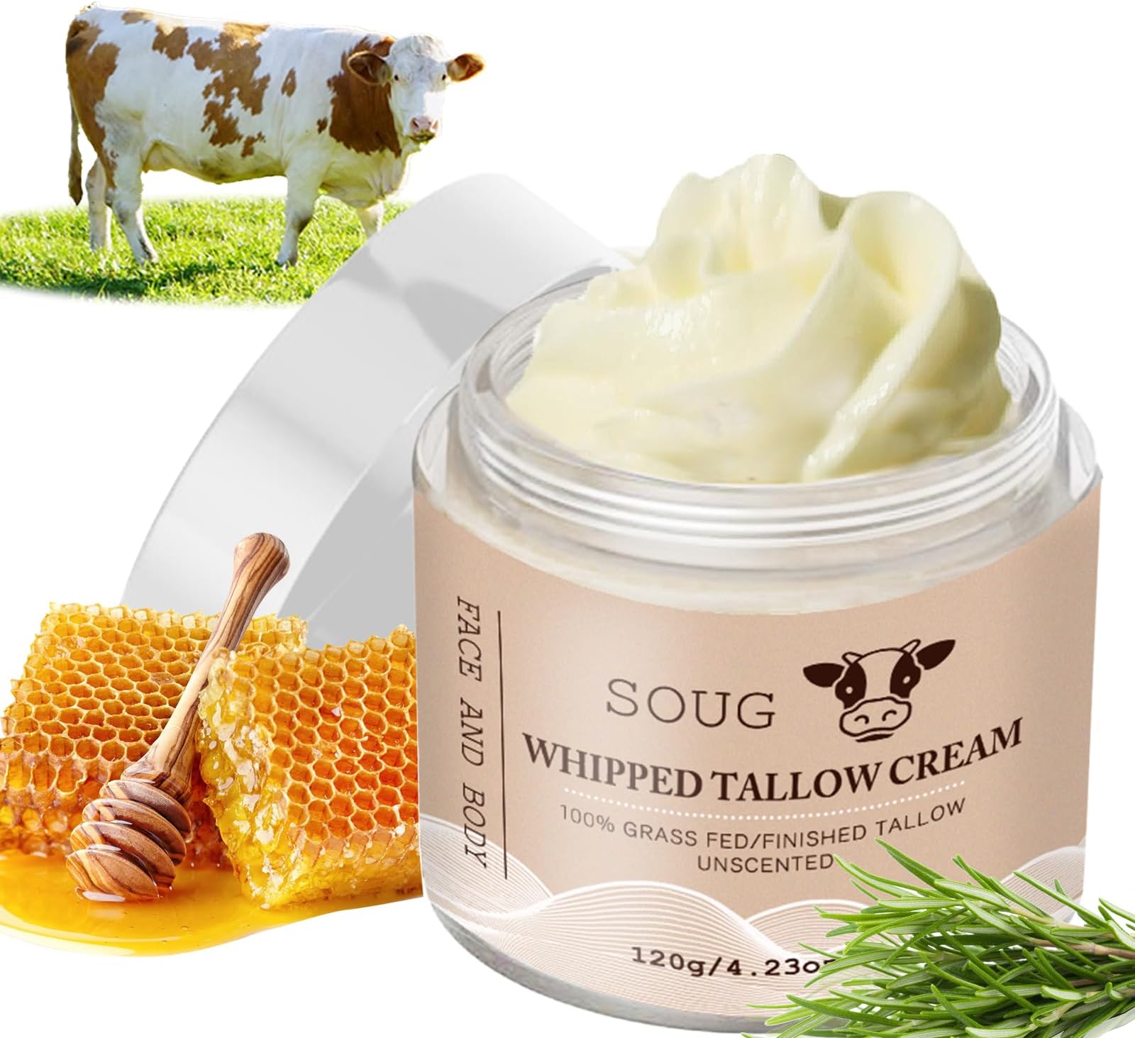 Amazon.com: MUBSEOTH Whipped Beef Tallow and Honey Balm,Beef Tallow for ...