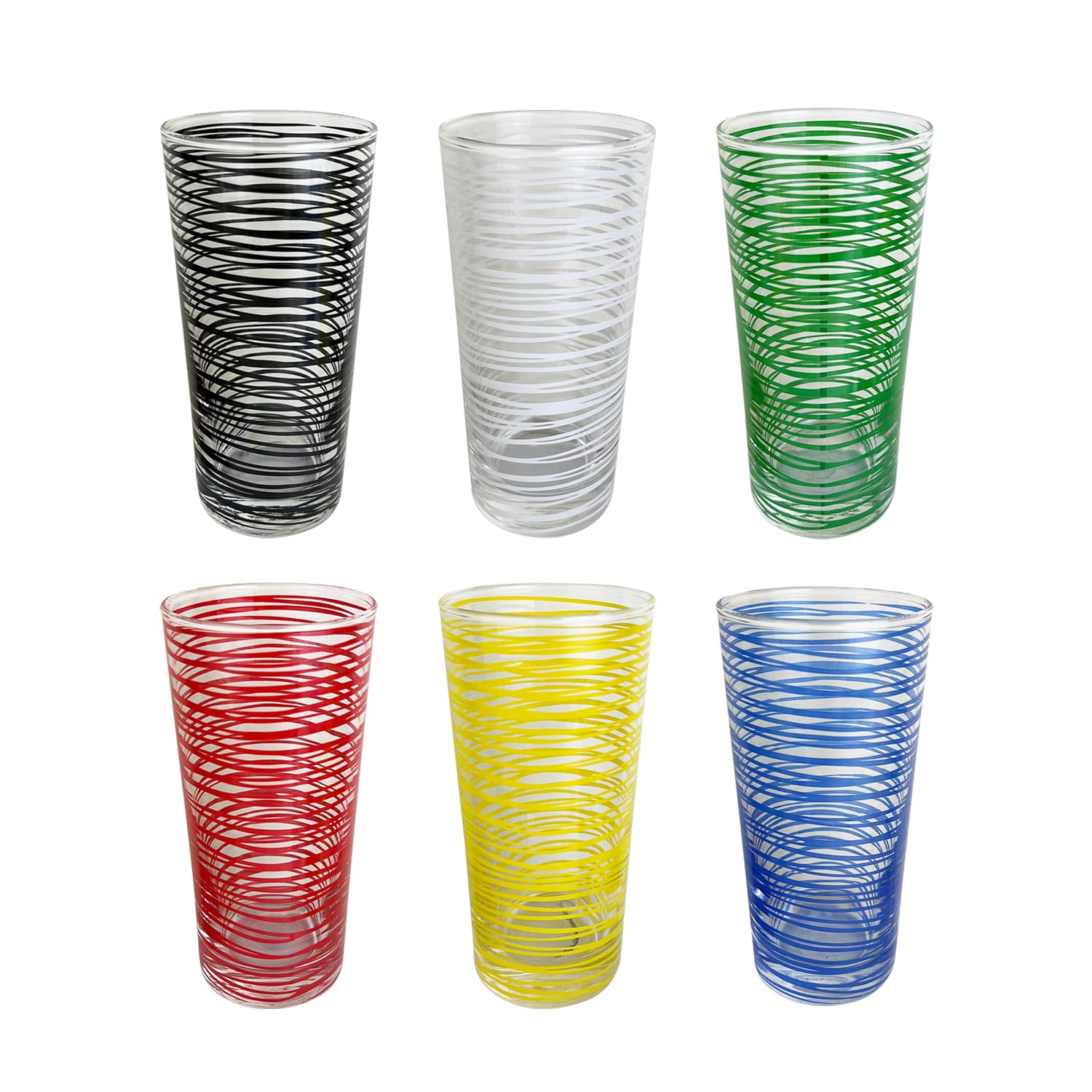 Amazon.com | REANRO Drinking Glasses Set of 6, 14OZ Highball Glasses ...