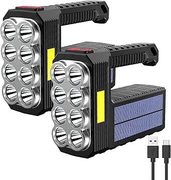 Flashlight Rechargeable Flashlights, 2pcs 2000 High Lumens Super Bright ...