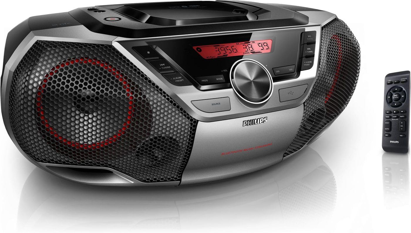 Amazon.com: Philips Boombox Portable CD Player - Portable MP3 Player ...