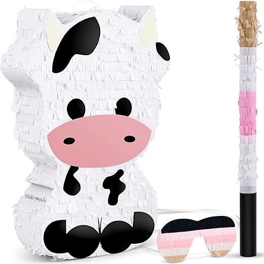 Amazon.com: 3 Pcs Cow Piñata Farm Birthday Party Favors Decorations ...