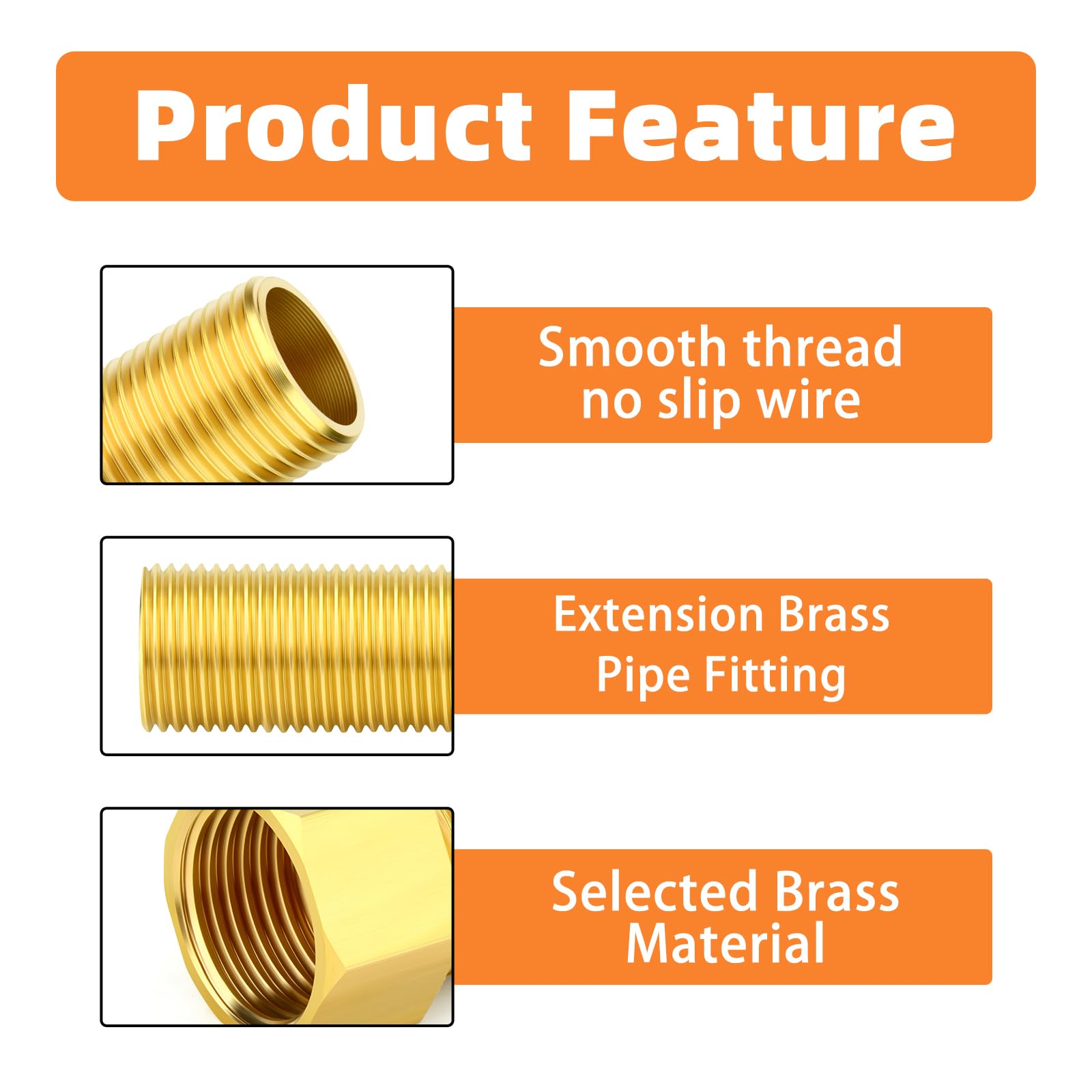 Teflon Tape 1/2" Brass Pipe Extension Fittings | Female To Male ...