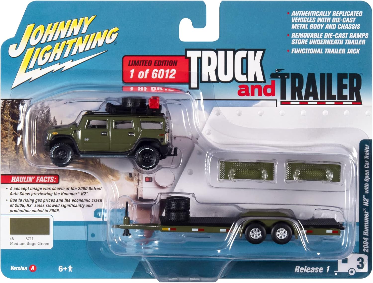 Amazon.com: Johnny Lightning 2004 Hummer H2 Medium Sage Green with Open ...