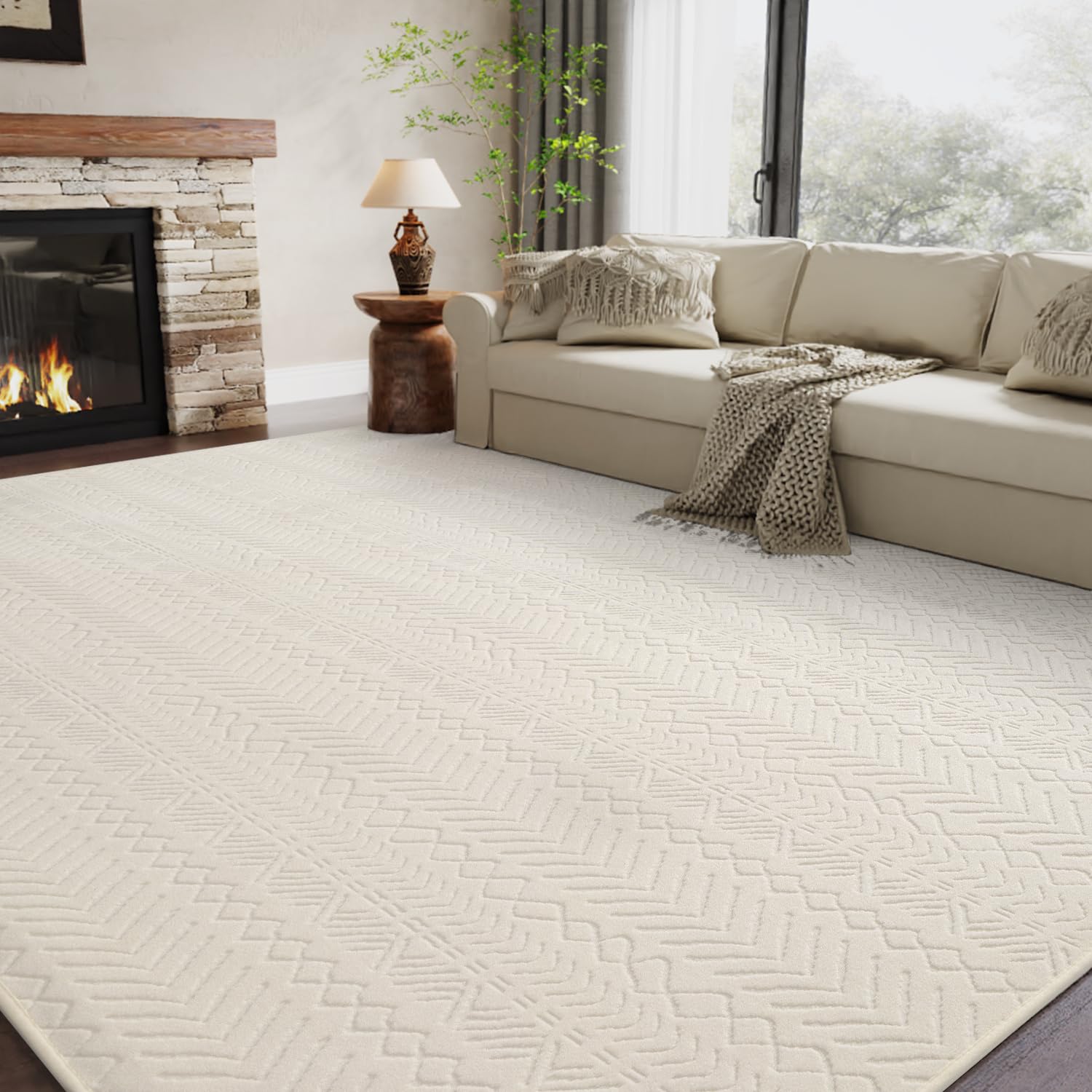 Montvoo 3D Boho 8x10 Area Rug Rugs for Living Room Machine Washable Rug ...