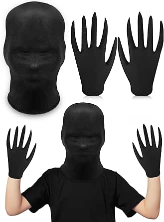 Amazon.com: Sintege 2 Pcs Halloween Black Full Face Mask and Pointed ...