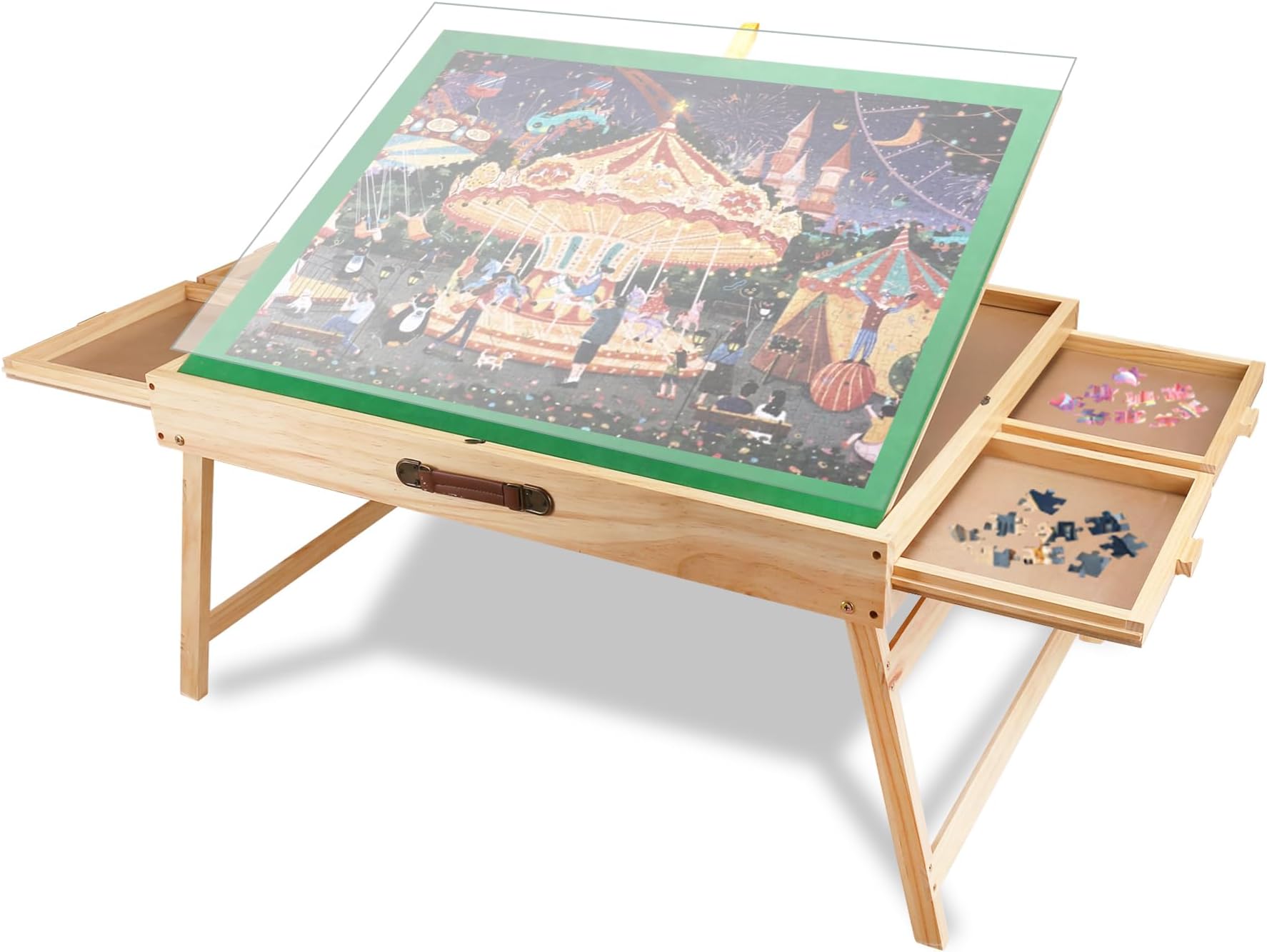 Amazon.com: 1500 Pieces Puzzle Table with Legs, 34" × 25" Adjustable ...