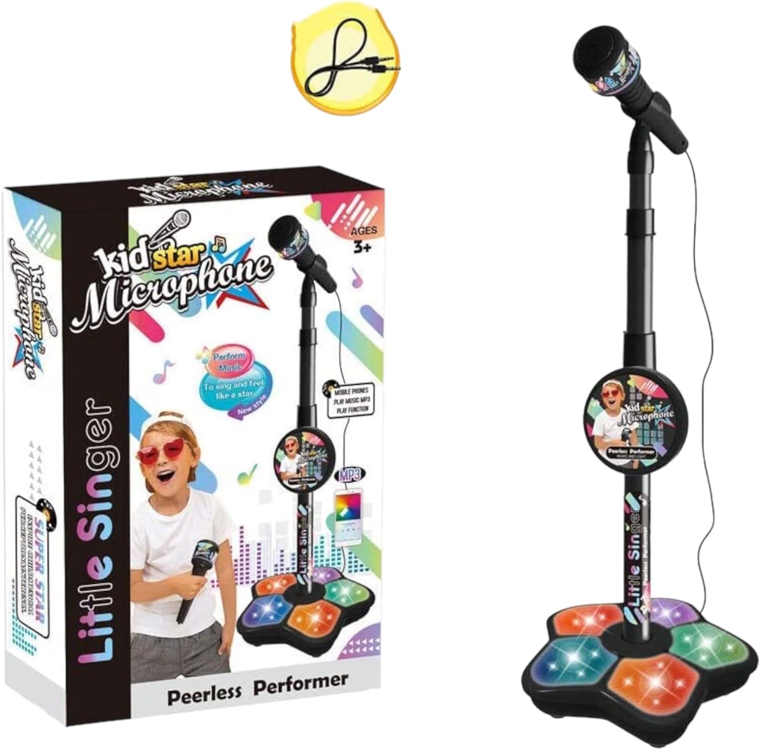 Musical Microphone with Stand Children's Karaoke Mic Amplifying Music ...