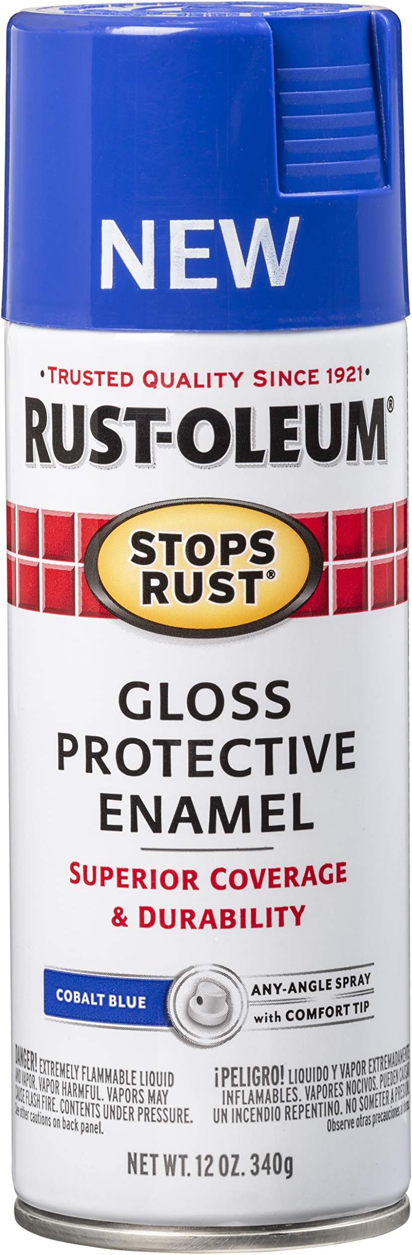 Stops Rust 347024 Stops Rust Enamel Spray Paint, Gloss Cobalt Blue, 12 ...