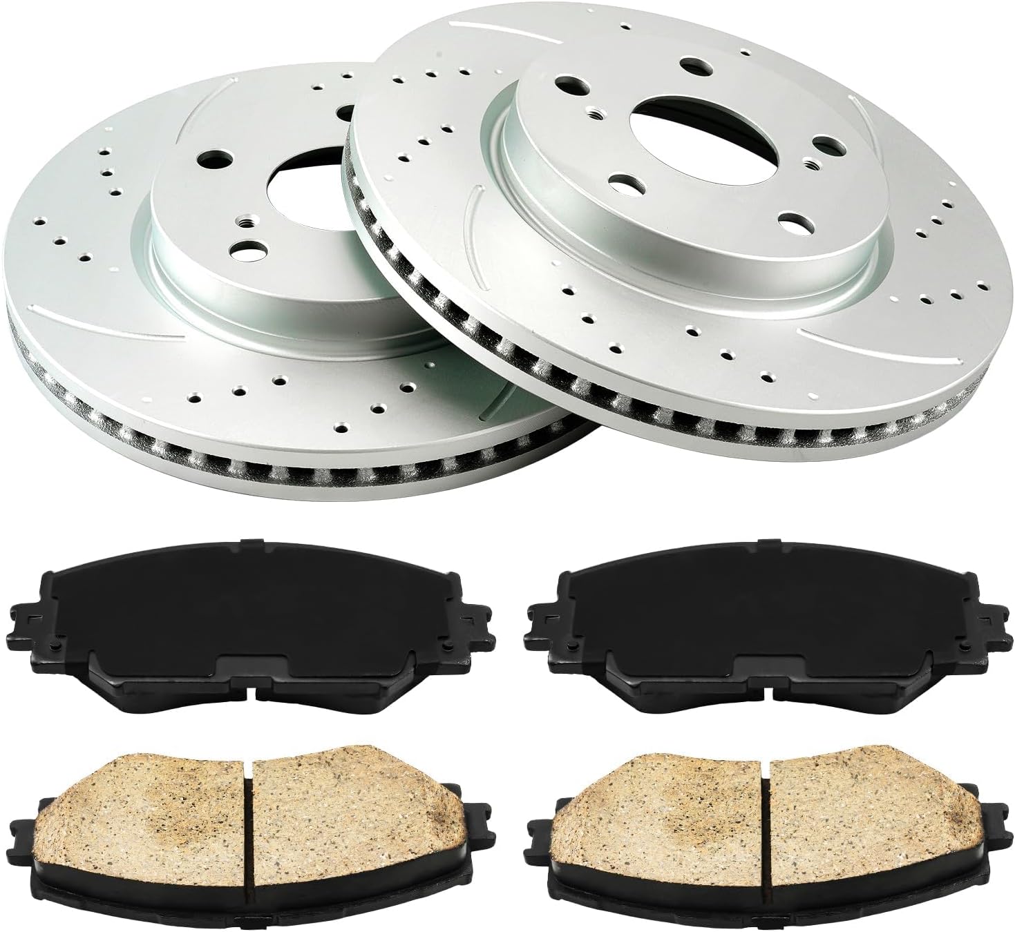 Amazon.com: Front Brake Rotors and Ceramic Brake Pads Compatible with ...
