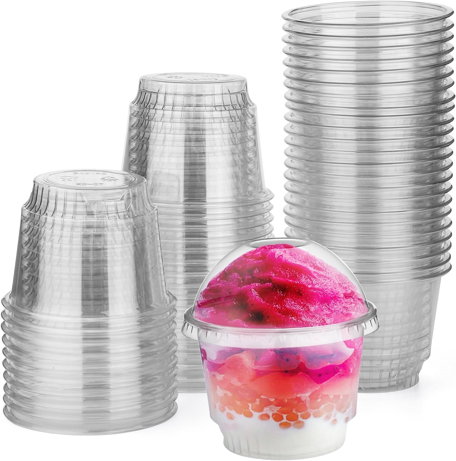 Amazon.com: YOUNTHYE 100PCS Parfait Cups with Lids Disposable Yogurt ...