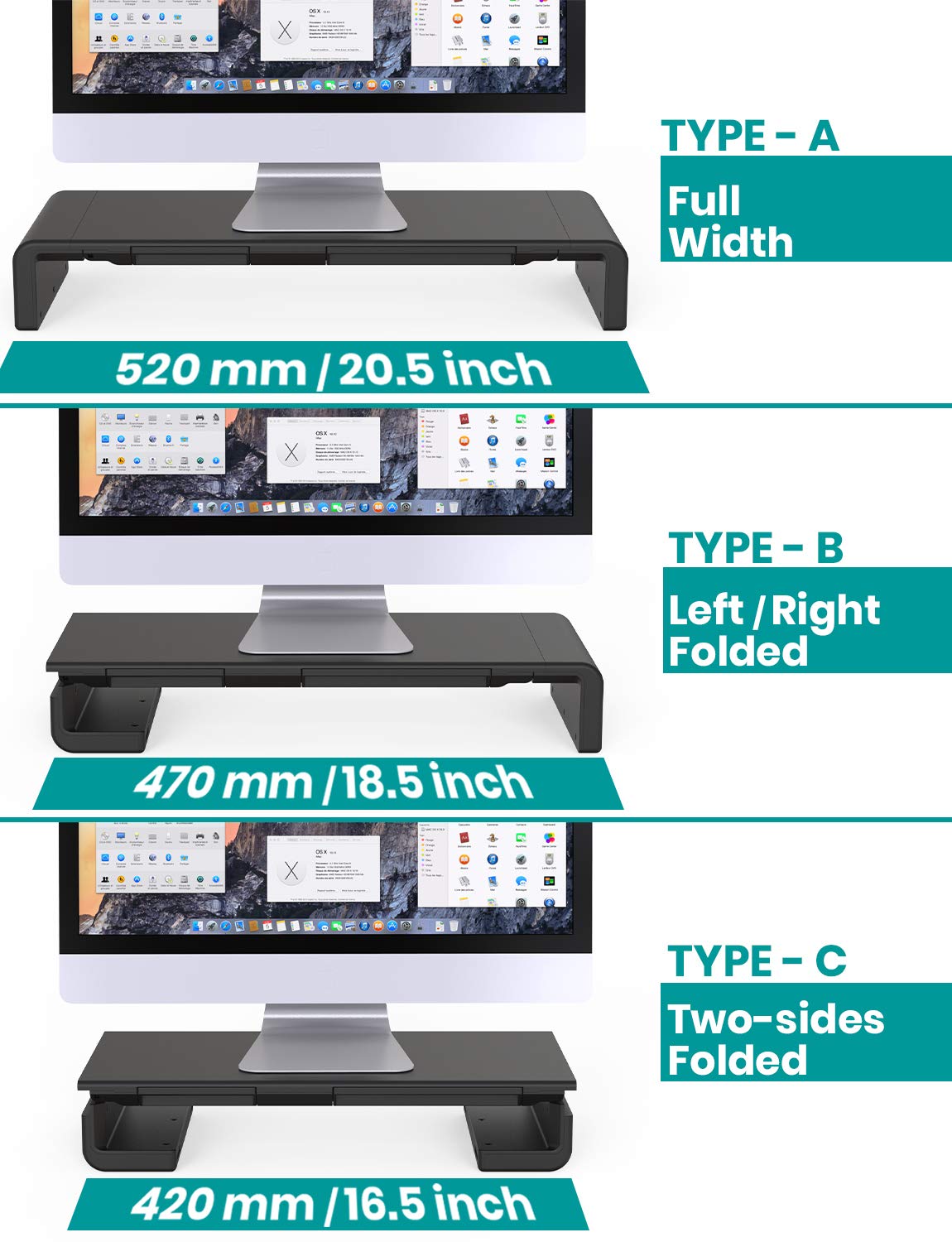 Monitor Stand Riser, Klearlook Maximized Clarity Foldable Computer ...