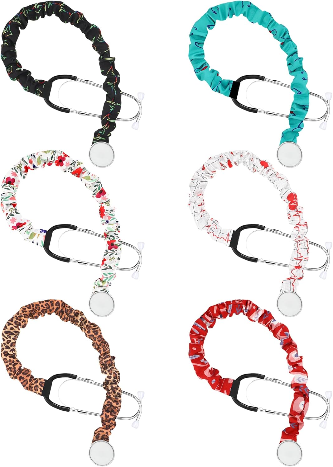 Amazon.com: Tondiamo 6 Pieces Stethoscope Cover Scrunchie Elastic ...