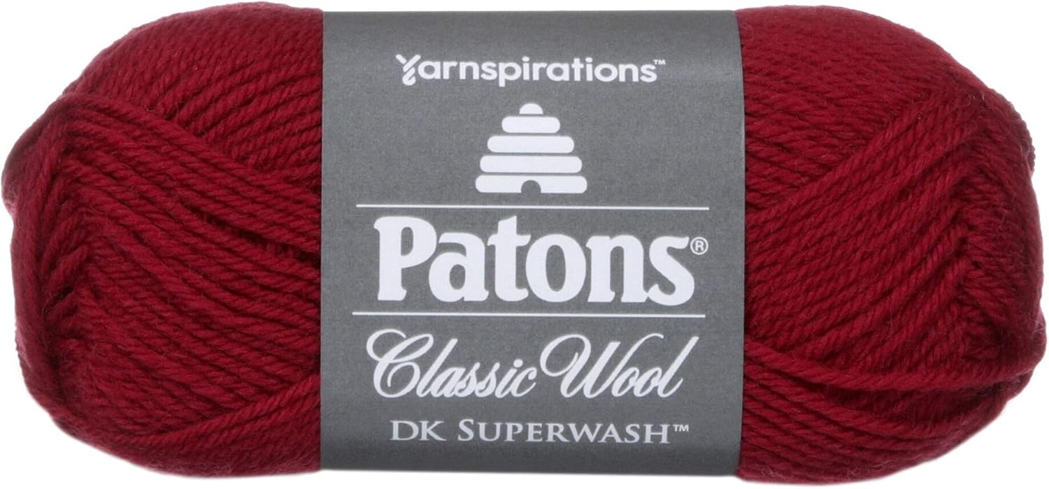 Amazon.com: Patons Classic Wool DK Yarn, 1.75 oz, Claret, 1 Ball