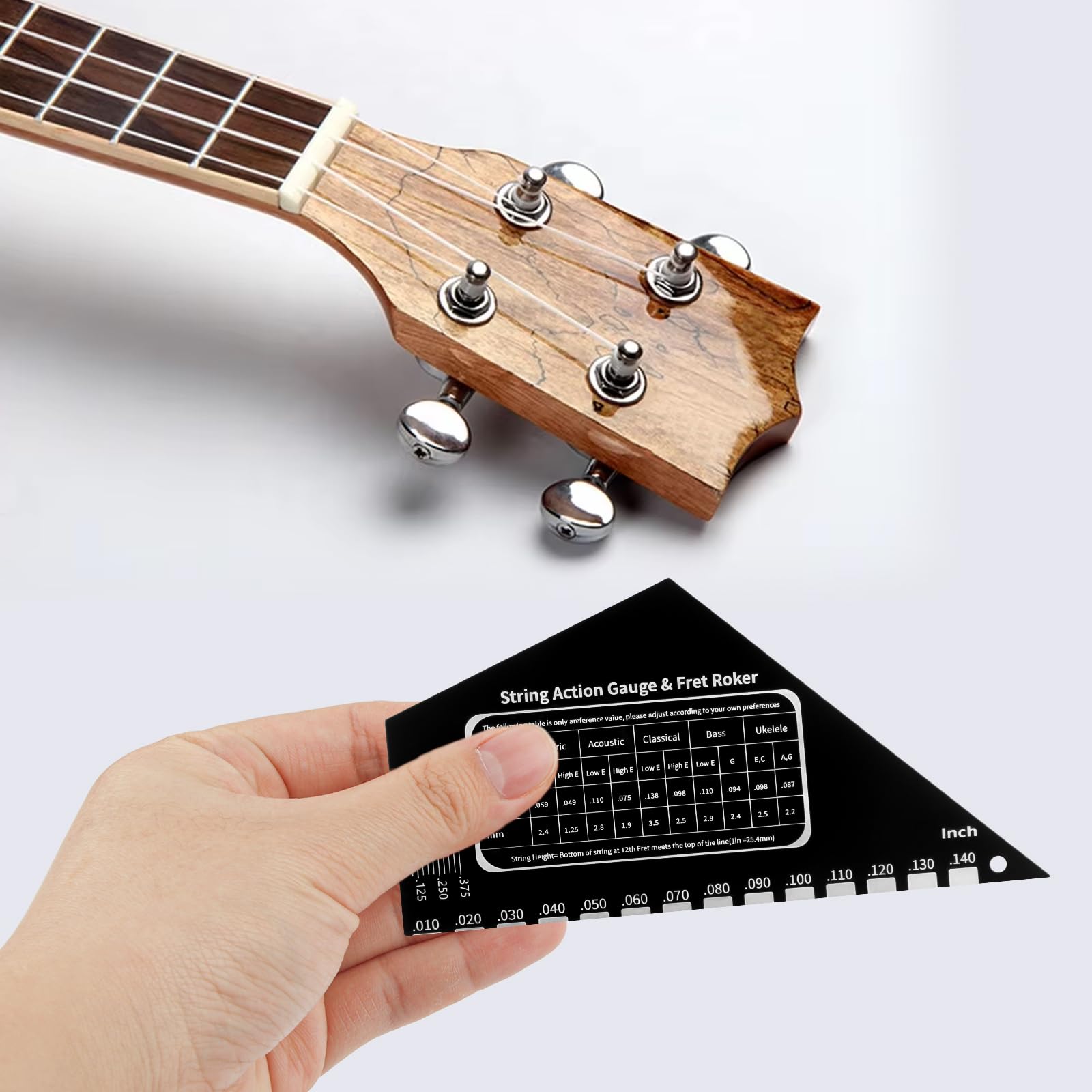 Snapklik.com : 1PCS Black And White Guitar String Action Gauge Ruler ...