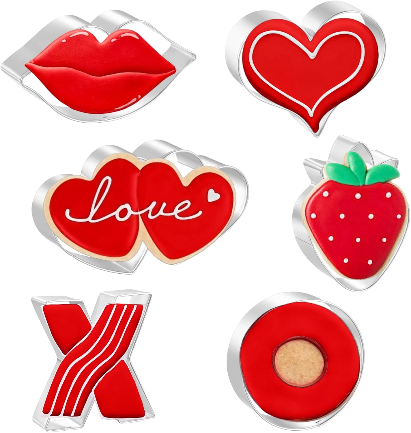 Amazon.com: JOB JOL Valentines Day Heart Cookie Cutters 6 PCS, 3'', 3. ...