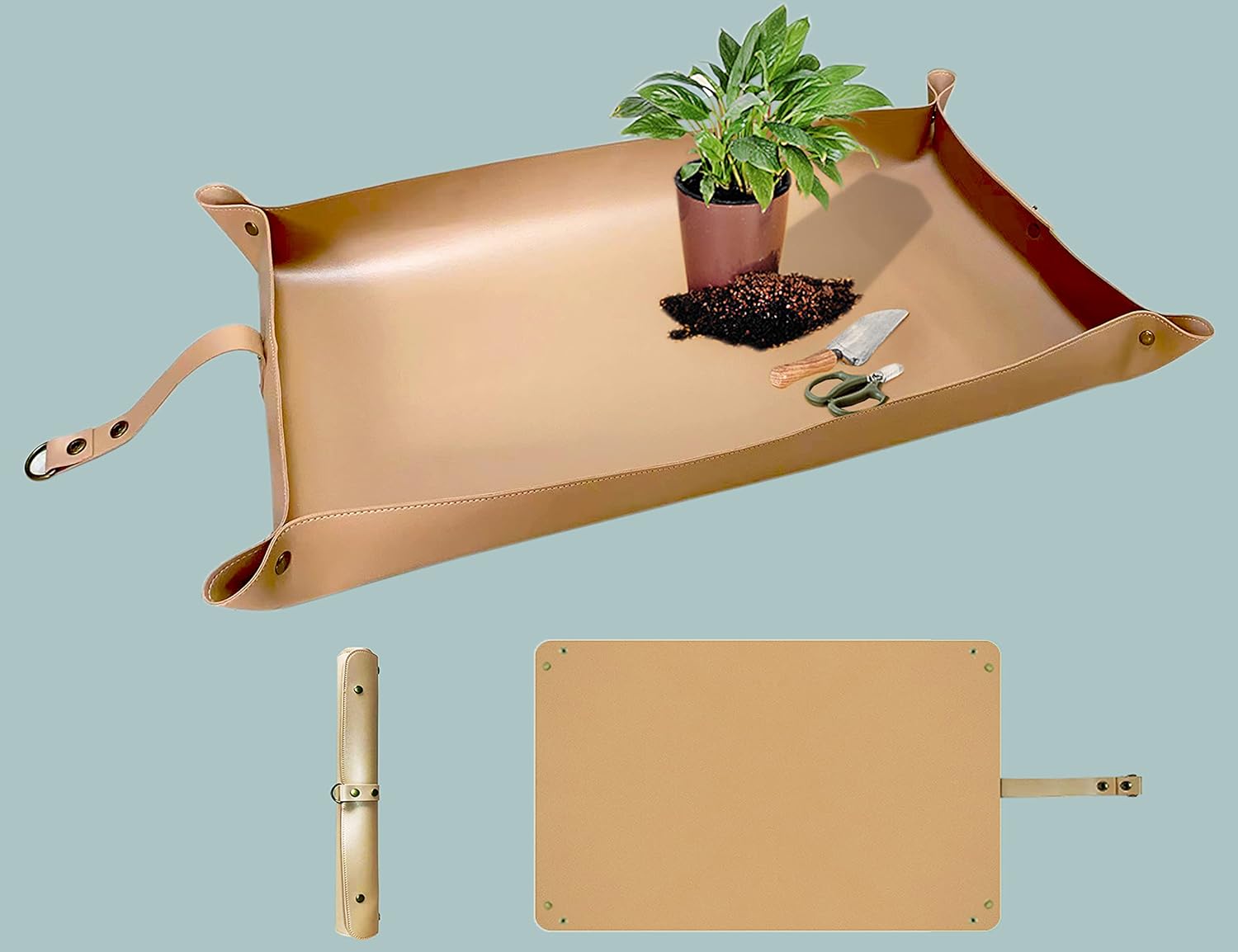 Amazon.com: Leather Plant Repotting Mat Waterproof Transplanting Mat ...