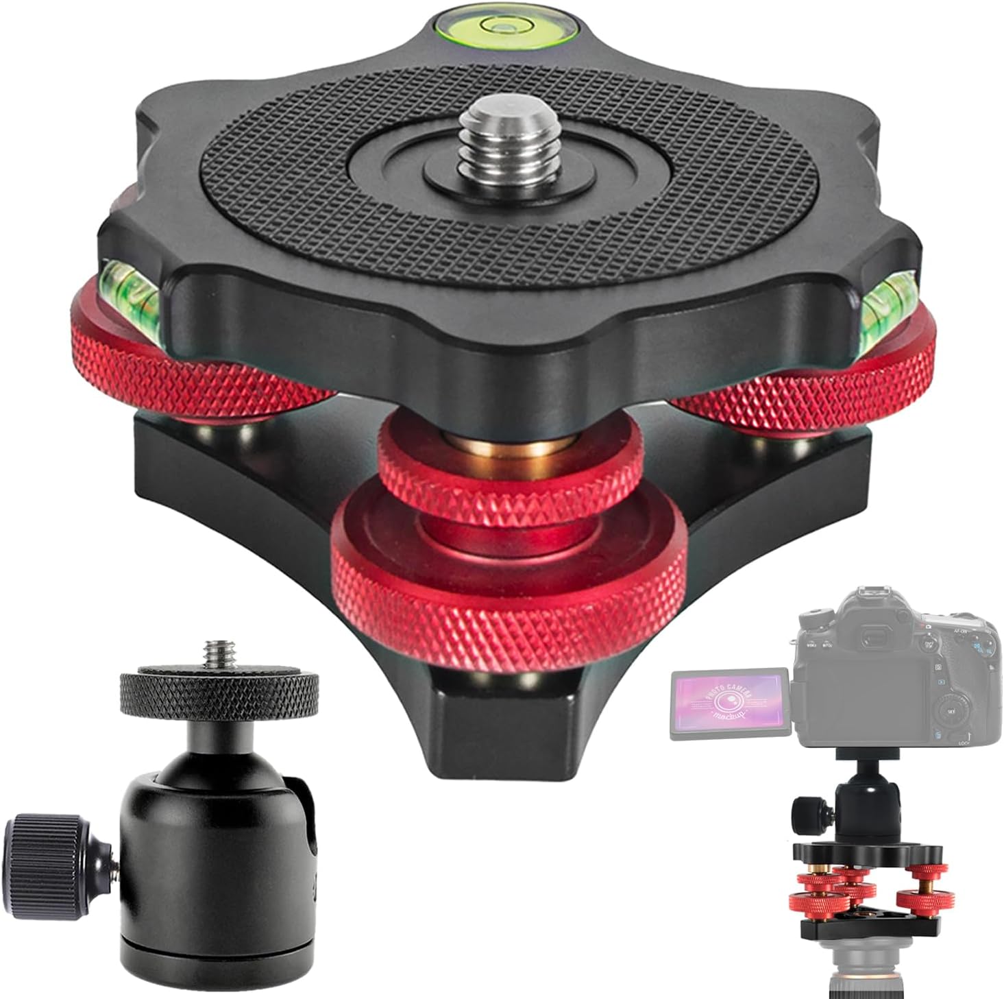Amazon.com : Tripod Leveling Base with Tripod Head, Aluminum Alloy for ...
