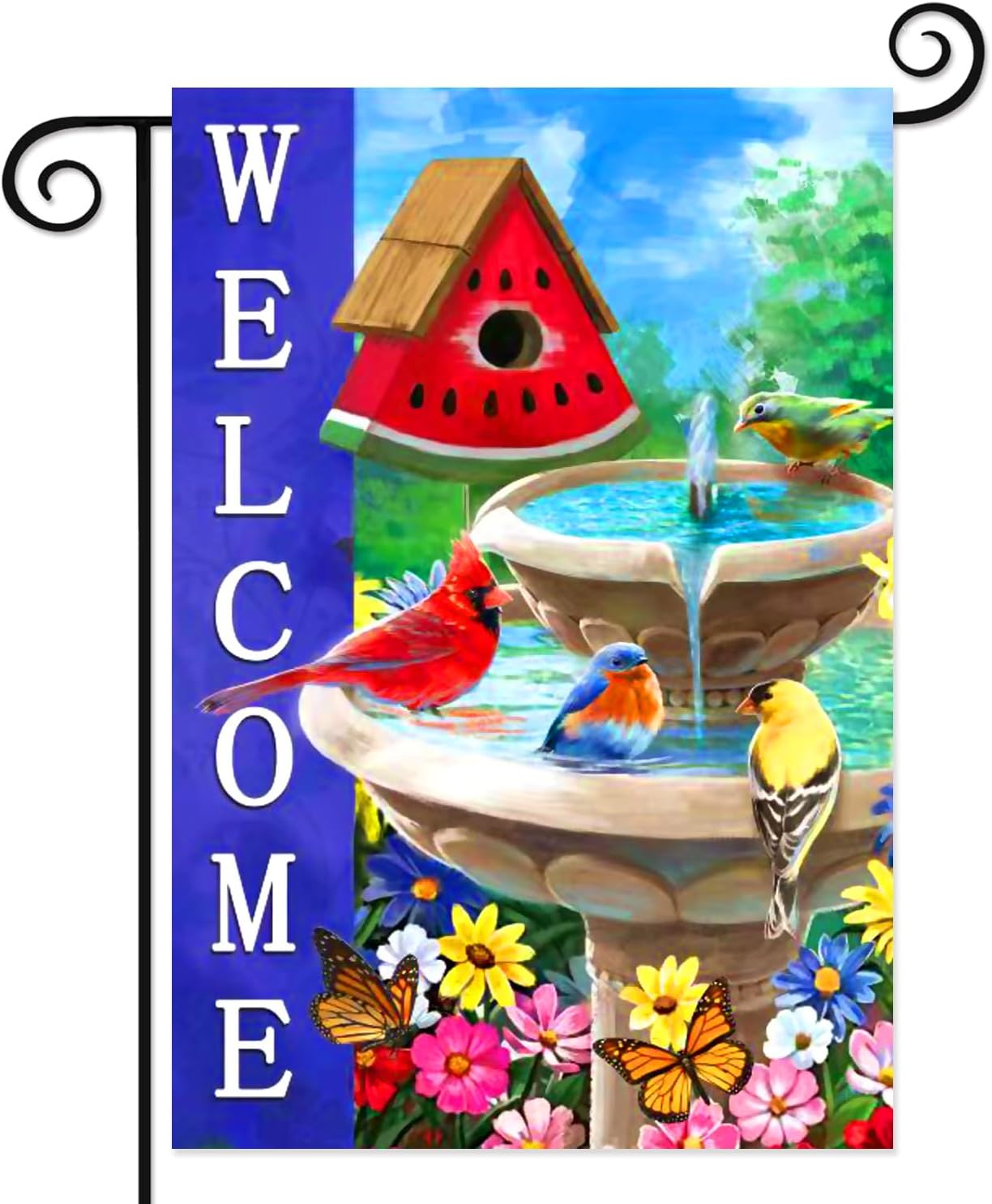 Amazon.com : COCJCJ Welcome Spring Summer Birds Outdoor Swimming Pool ...