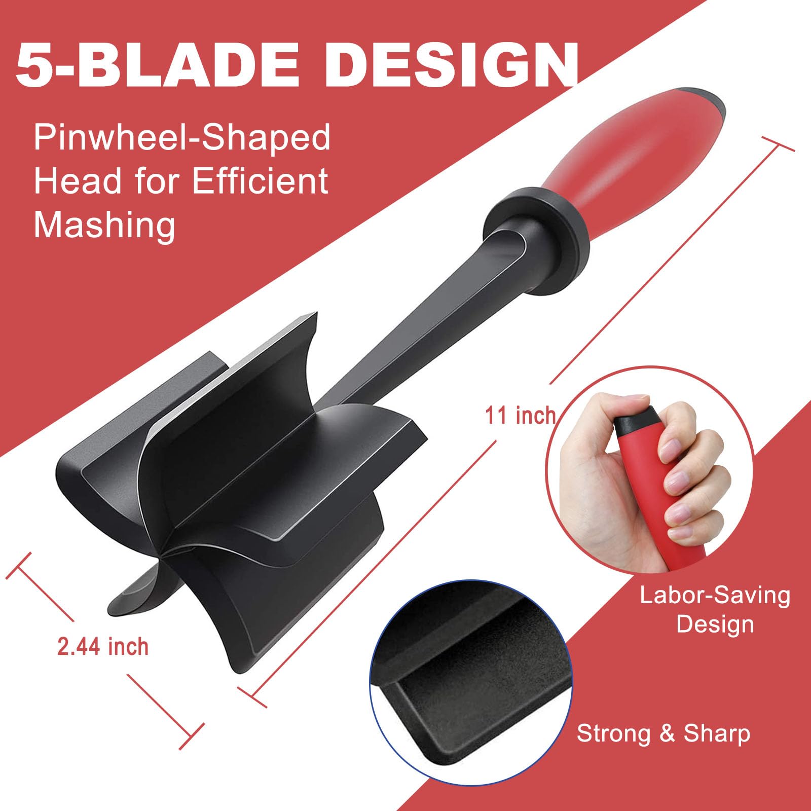 Snapklik.com : Meat Chopper, Heat Resistant Meat Masher For Ground Beef ...