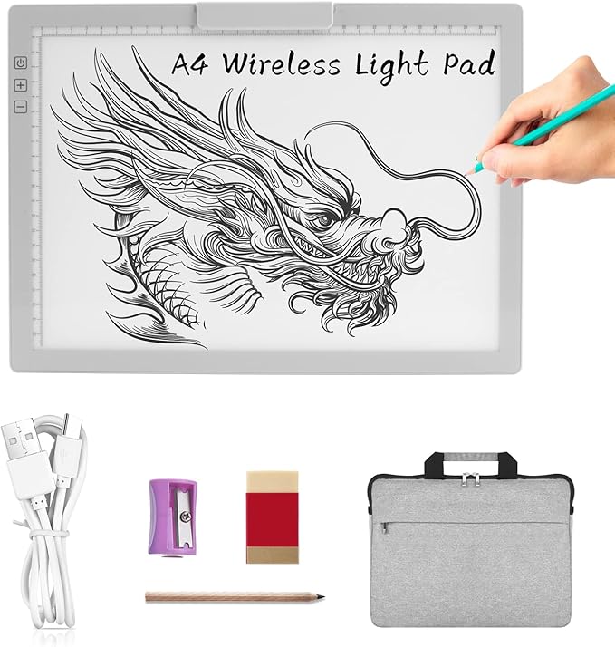 Amazon.com: A4 Wireless LED Light Pad with Carry Bag, Innovative Stand ...