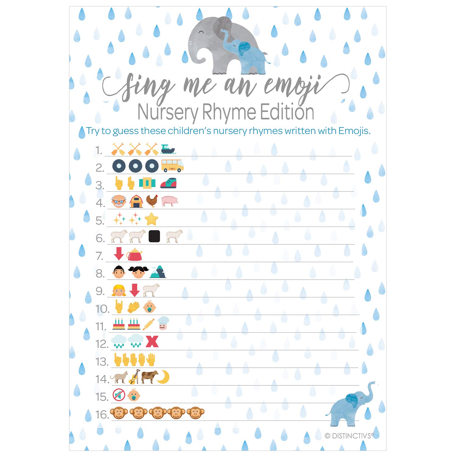 Free Printable Baby Shower Nursery Rhymes Emoji Quiz, 47% OFF