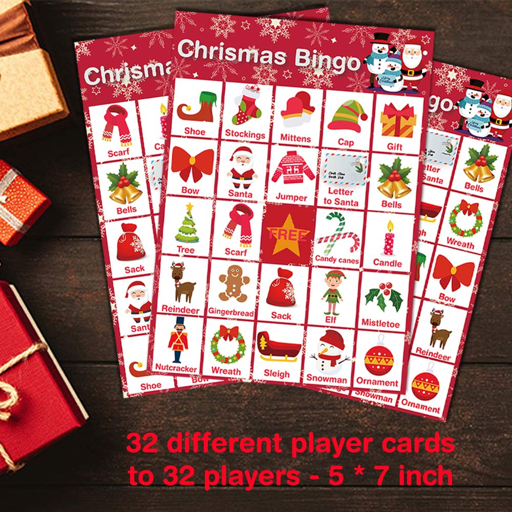 Snapklik.com : Christmas Bingo Game, 32 Players - Christmas Party Games ...