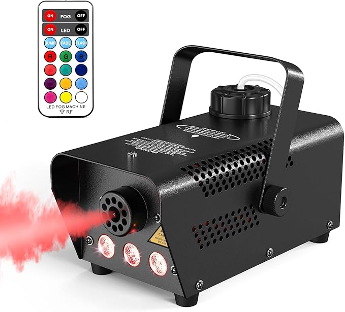 Amazon.com: eletecpro Fog Machine with 3 LED Lights in 12 Colors Effect ...