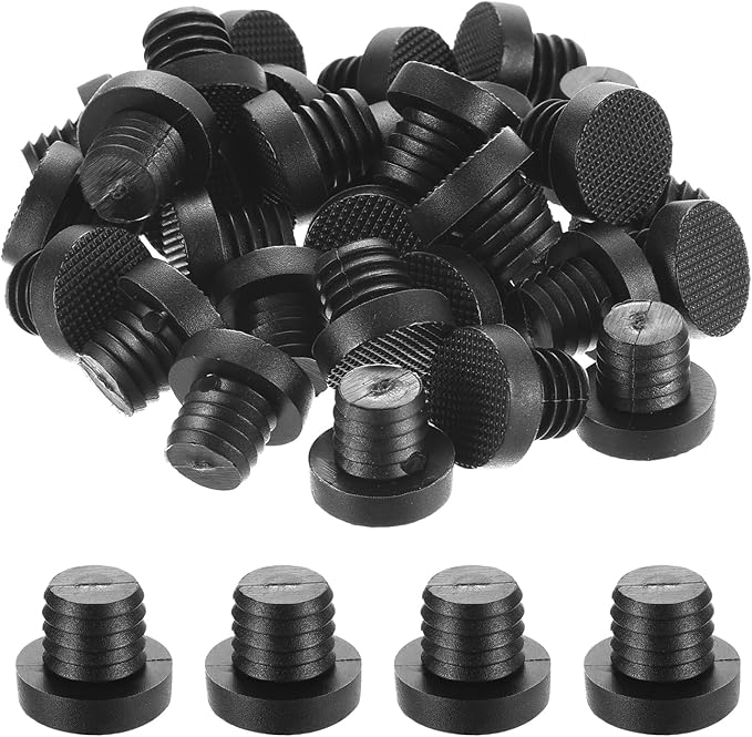 uxcell 36Pcs Glass Table Top Bumpers with Stem, 10.5mm/0.41Inch Black ...