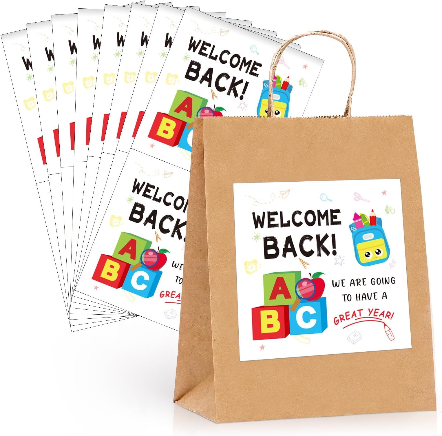 Amazon.com: SEPGLITTER 48 Pieces Back to School Stickers, 4 Inch ...