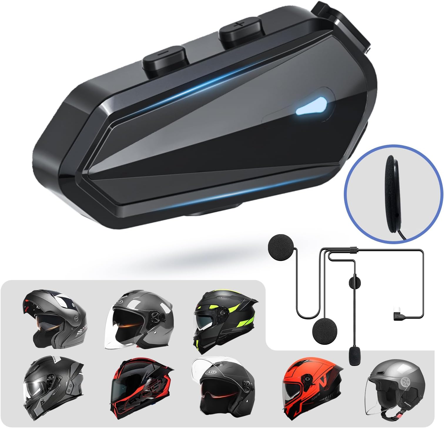 YYTFY Motorrad Helm Headset Bluetooth Kopfhörer Mit Automatischer ...