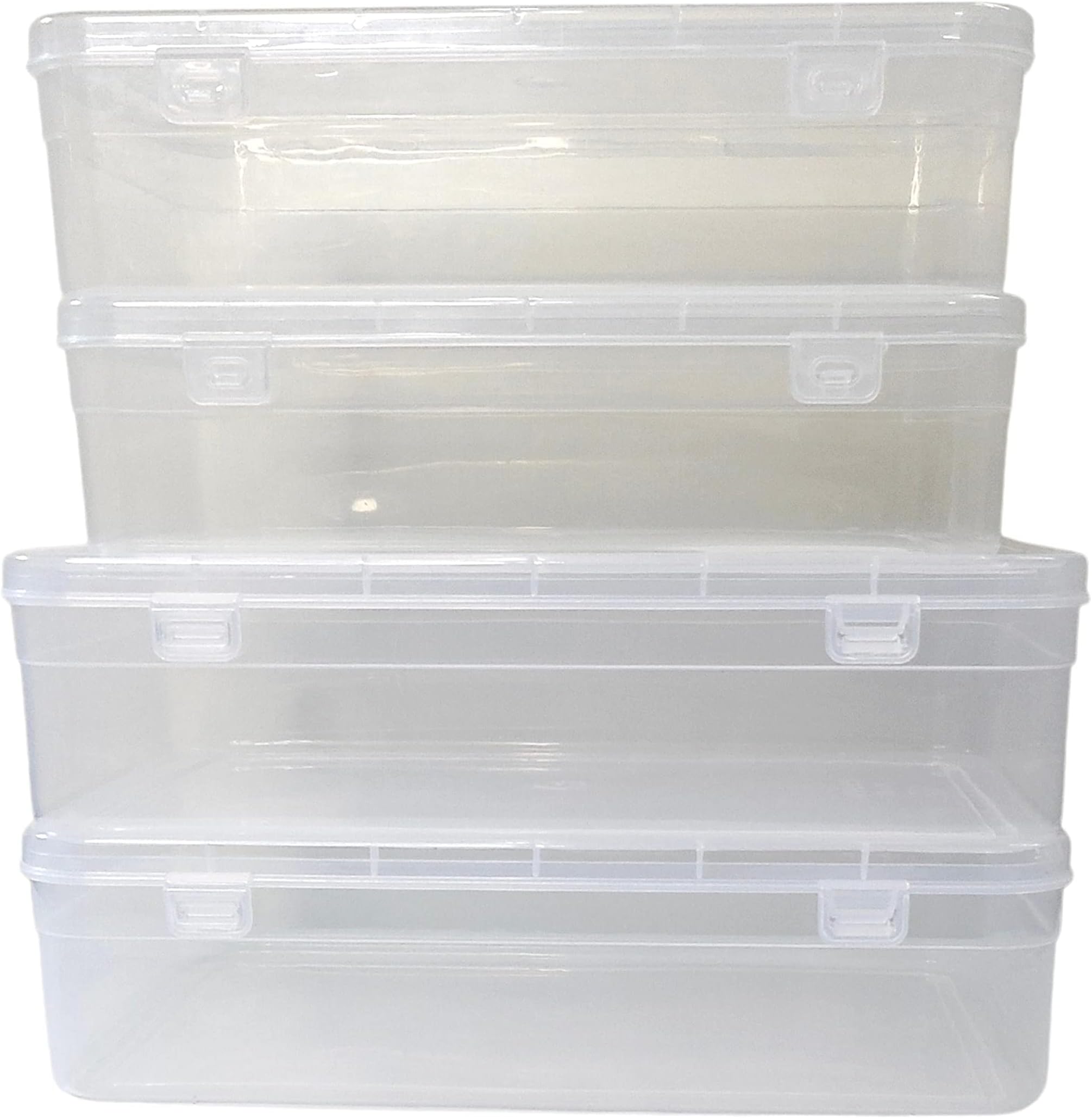 Feliz Clear Plastic Extra Large Storage Box Set of 3 (Size 11.5 x 7.75 ...