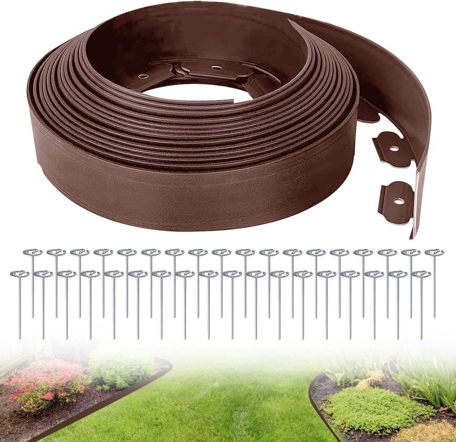Amazon.com : Garden Edging Border 20Ft Decorative Lawn Edging Brown ...