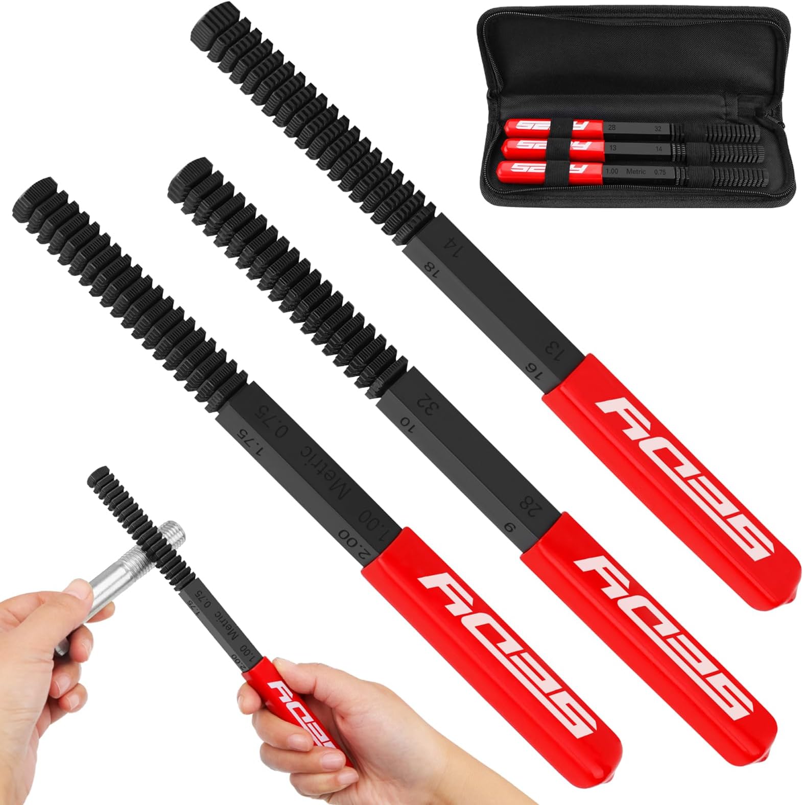 Amazon.com: Thread Restorer File Chaser Set: 3-Piece Thread Restoring ...