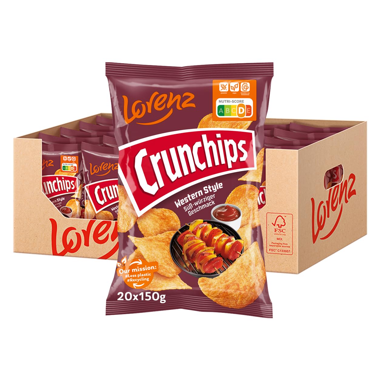 Lorenz Snack World Crunchips Western Style, 20er Pack (20 x 150 g ...