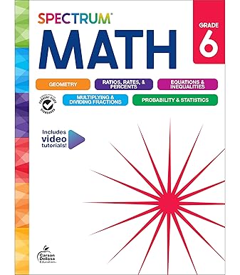 Spectrum 6th Grade Math Workbook, Activity Book for Kids Ages 11-12 ...