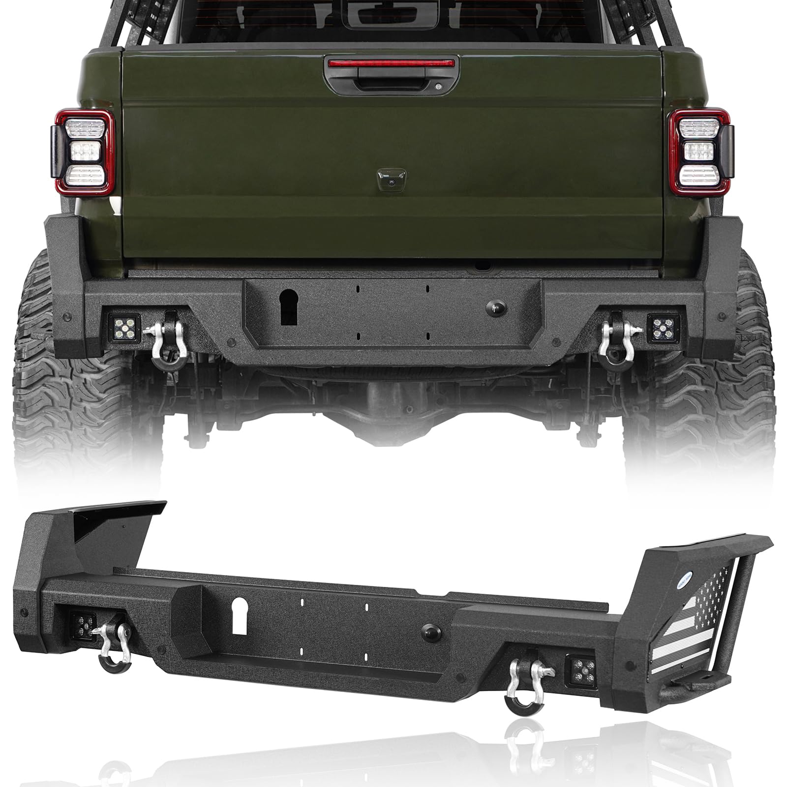 Amazon.com: Hooke Road Gladiator Rear Bumper for Jeep Gladiator JT 2020 ...