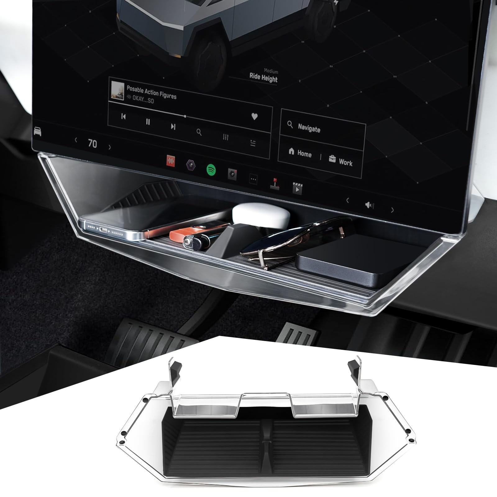 Snapklik.com : Abystar Under Screen Storage Box For Tesla Cybertruck ...